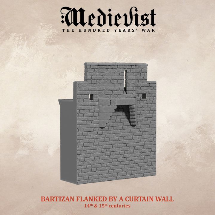 3D Printable Medieval fortification, small bartizan with machicolation ...
