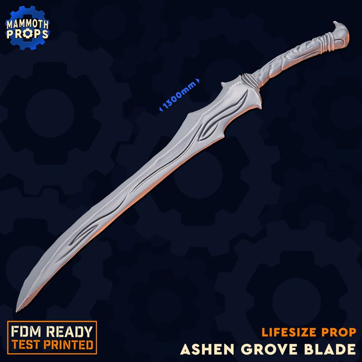 3D Printable Ashen Grove Blade Sword Display Prop by Mammoth Props