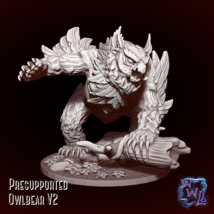 3D Printable Owlbear V2 by Wicked Wizard Labs