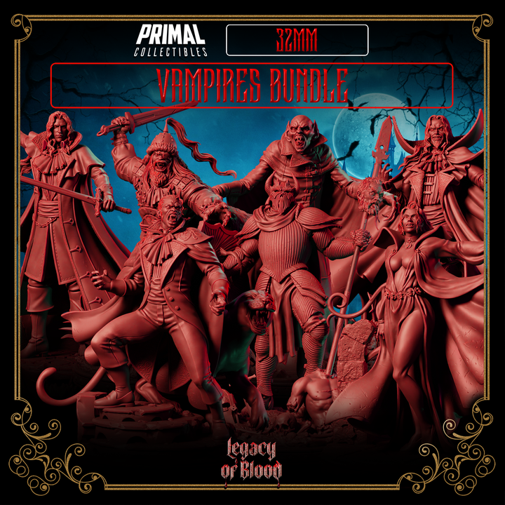 3D Printable 8 miniatures - 32mm - Vampires Bundle - Legacy of Blood by ...