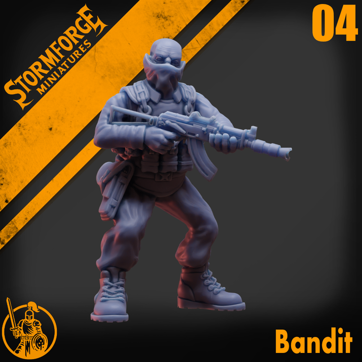 3D Printable Post-Apocalyptic AKSU Bandit 04 by Stormforge Miniatures