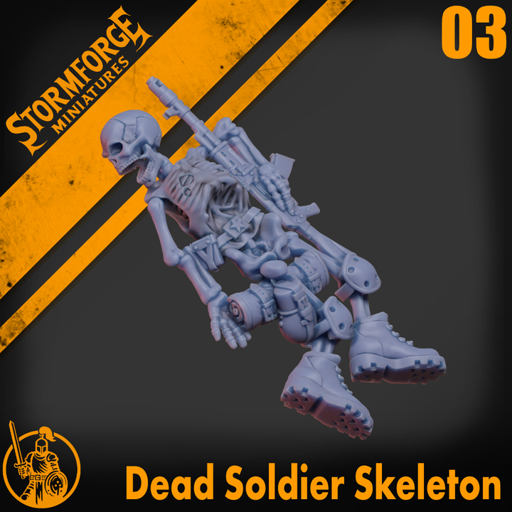 3D Printable Post-Apocalyptic Skeleton Soldier 03 by Stormforge Miniatures