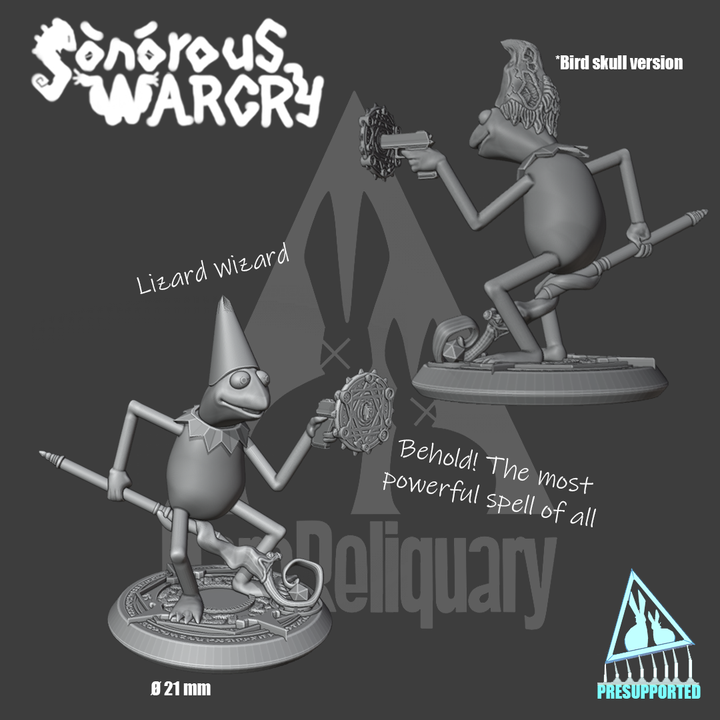 3D Printable Lizard Wizard Hermit by The Hare Reliquary