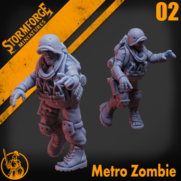 3D Printable Post-Apocalyptic Zombie Soldier 02 by Stormforge Miniatures