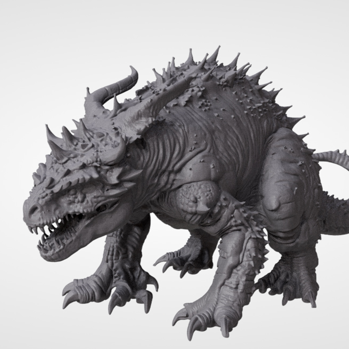 3D Printable Spike Beast by Molten Core Minis