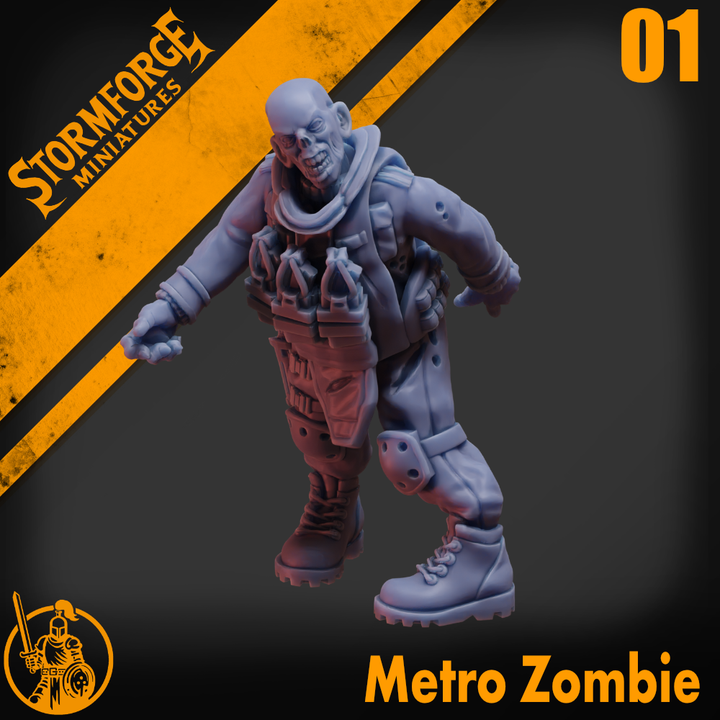 3D Printable Post-Apocalyptic Zombie Soldier 01 by Stormforge Miniatures