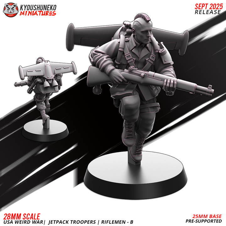3D Printable Riflemen - B | Jetpack Troopers | USA Weird War by ...
