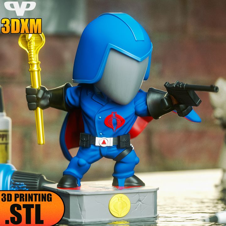 3D Printable Cobra Commander Chibi STL for 3D Printing ChibiSTL 3DXM by ...