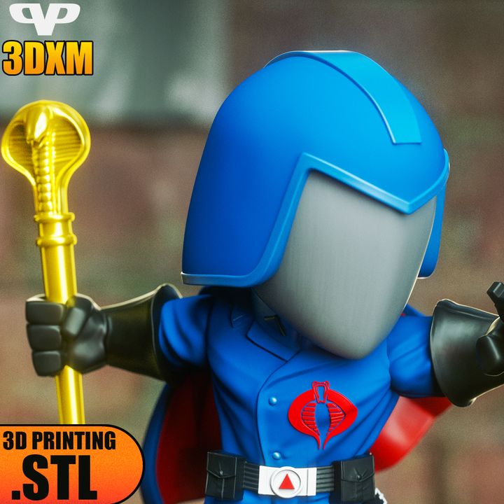3D Printable Cobra Commander Chibi STL for 3D Printing ChibiSTL 3DXM by ...