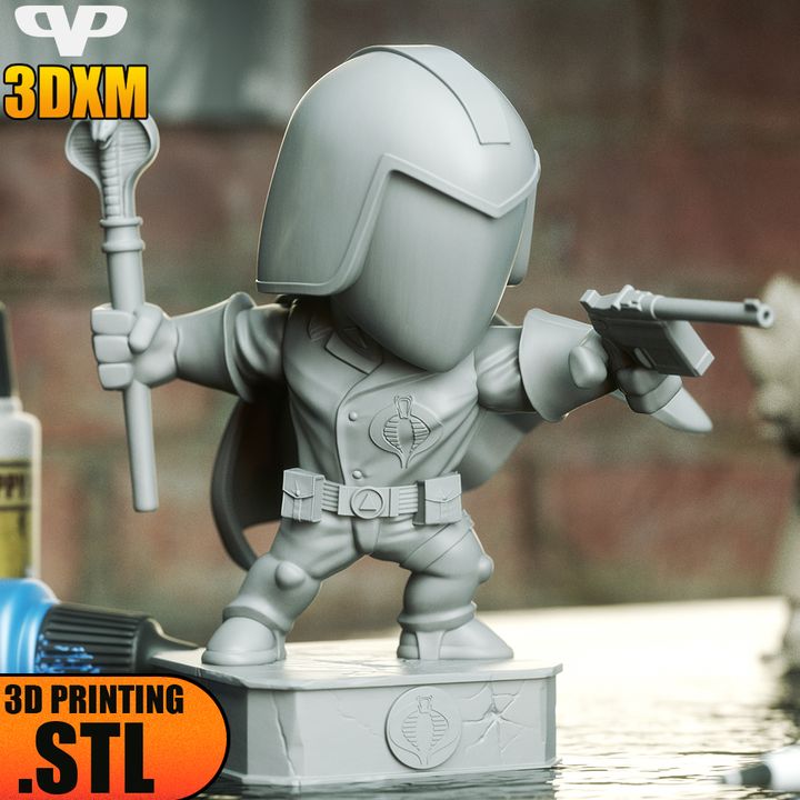 3D Printable Cobra Commander Chibi STL for 3D Printing ChibiSTL 3DXM by ...