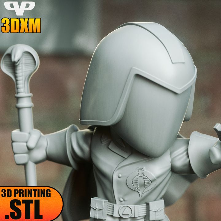 3D Printable Cobra Commander Chibi STL for 3D Printing ChibiSTL 3DXM by ...